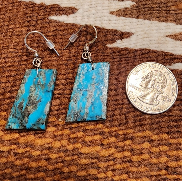 Native | Jewelry | Blue Turquoise Slabs Diagonal Cut Native American ...